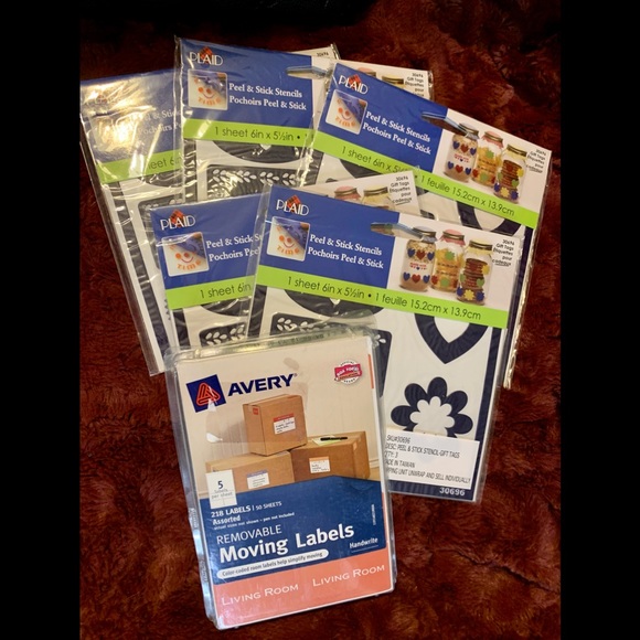 Avery | Kitchen | Soldavery Moving Labels And Plaid Peel Stick Stencil ...